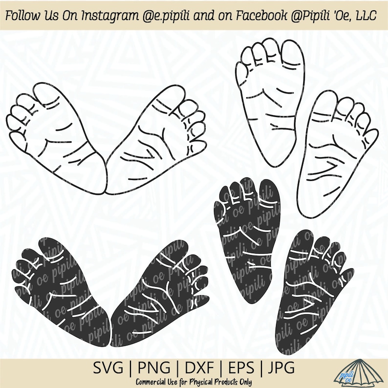 Baby Footprints SVG Baby SVG Footprint SVG Digital - Etsy