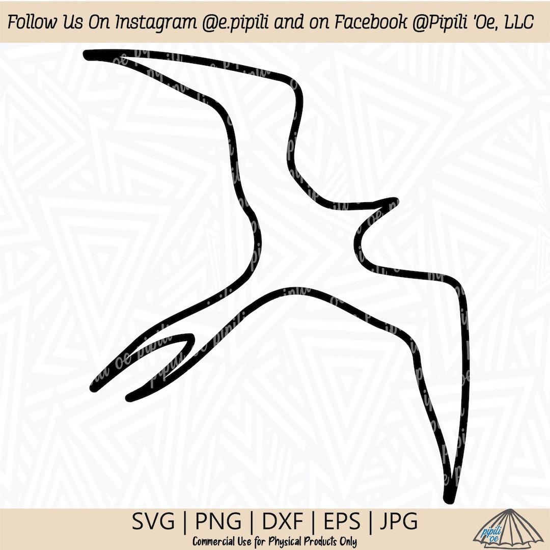 Iwa Bird Graphic Outline SVG - Bird Silhouette SVG - Digital Download ...