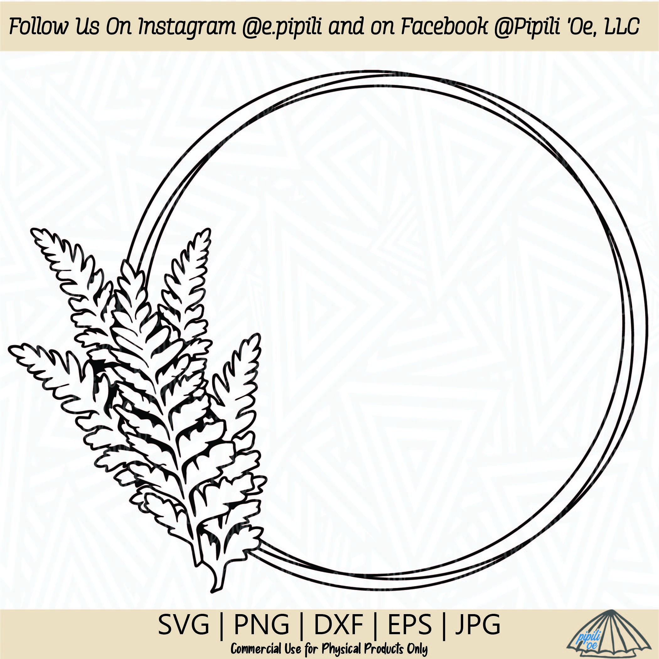 Palapalai Layered Circle Frame SVG Fern Circle Frame SVG | Etsy
