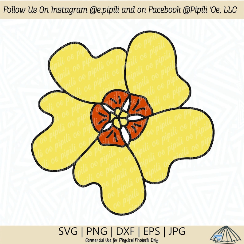 Ilima Flower SVG Flower SVG Oahu Flower SVG Hawaii - Etsy