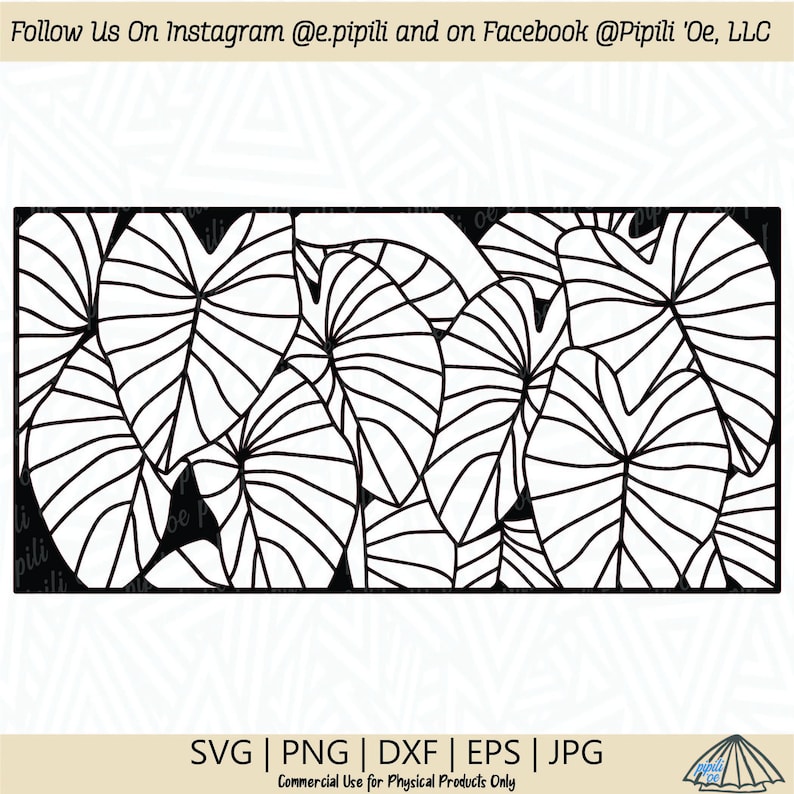 Kalo Leaf Framed SVG Taro Plant SVG Hawaii Plant SVG - Etsy