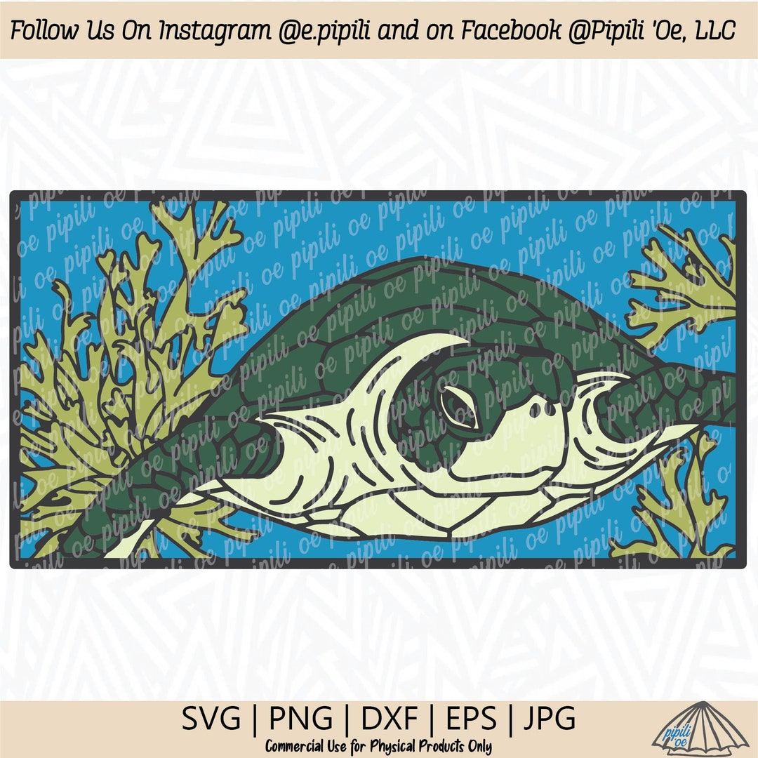 Honu - Turtle Framed Color SVG - Honu SVG - Turtle SVG - Digital ...
