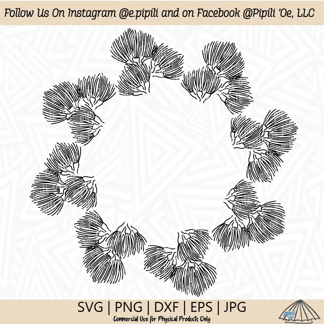 Ohia Lehua Line Art Frame SVG Ohia Lehua SVG Lehua Flor SVG Descarga ...