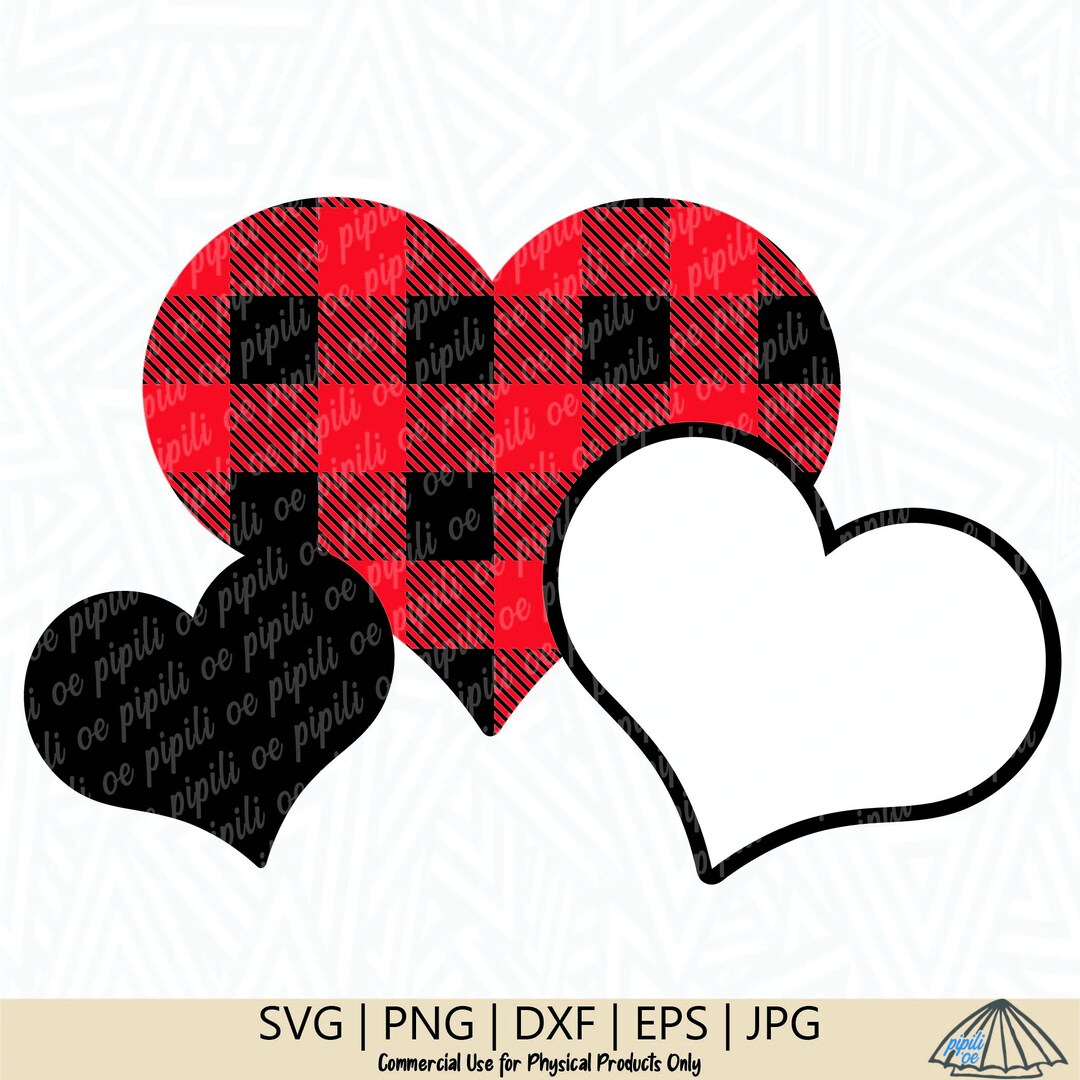 Plaid Patterned Heart Design SVG - Plaid Heart SVG - Heart SVG - Plaid ...
