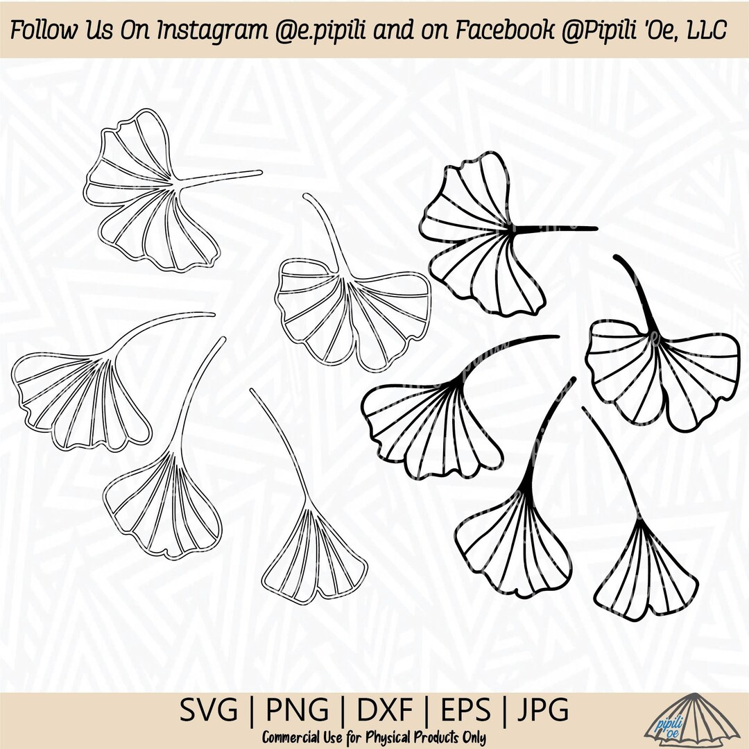 Gingko Leaf Outlines SVG - Gingko Leaves SVG - Digital Download ...