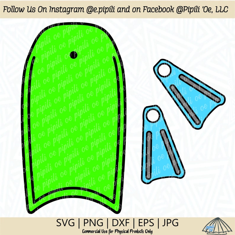 Bodyboard and Fins SVG - Bodyboard SVG - Fins SVG - Digital Download ...