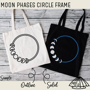 Moon Phases Circle Frame SVG - Moon Phases SVG - Circle Frame SVG ...