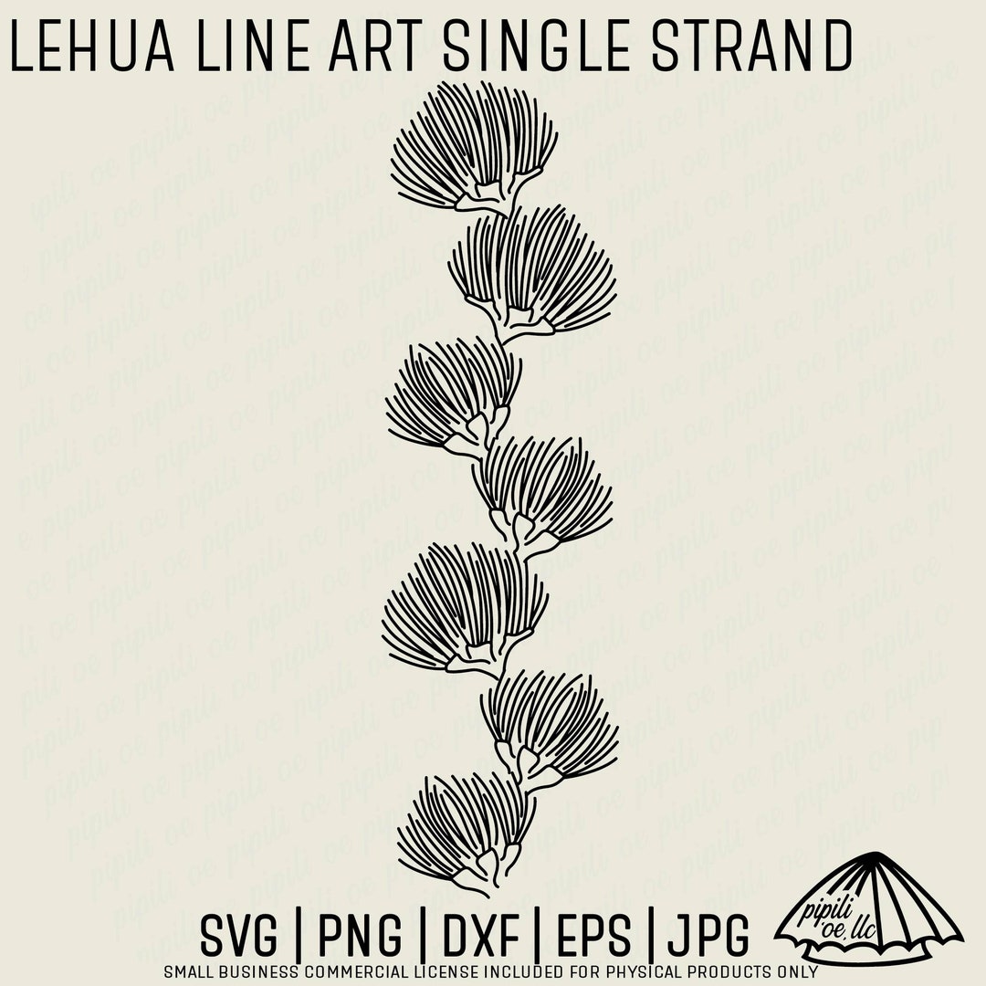 Lehua Line Art Single Strand SVG - Ohia Lehua SVG - Hawaiian Lei SVG ...