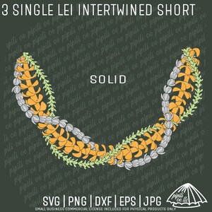 3 Single Lei Intertwined Short SVG - Puakenikeni Lei SVG - Laser ...