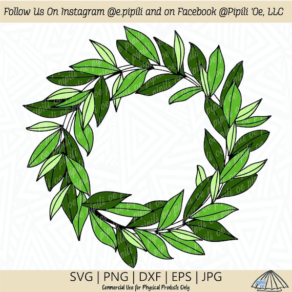 Maile Circle Frame SVG Maile Wreath SVG Wreath SVG | Etsy