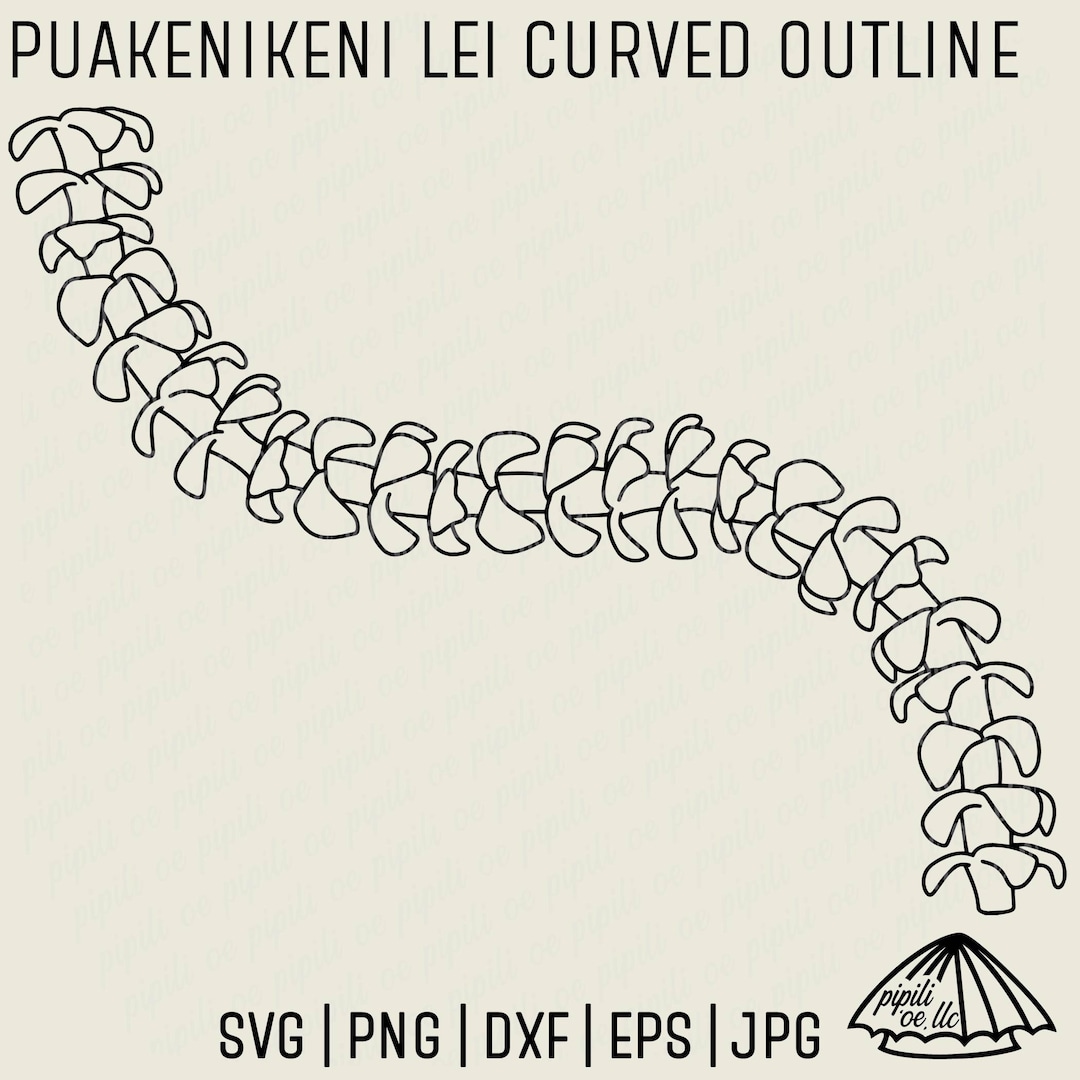Puakenikeni Lei Curved Outline SVG - Puakenikeni Lei SVG - Puakenikeni ...