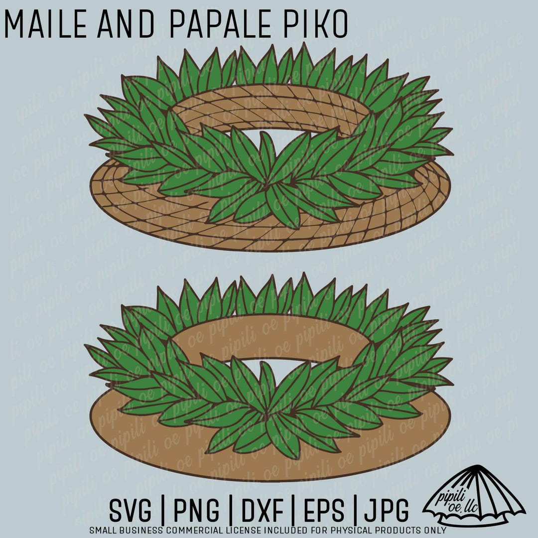 Maile and Papale Piko SVG - Lauhala Hat SVG - Maile Lei SVG - Woven Hat ...