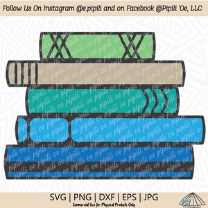 Book Stacks Color SVG - Book SVG - Digital Download - Book Clip Art ...