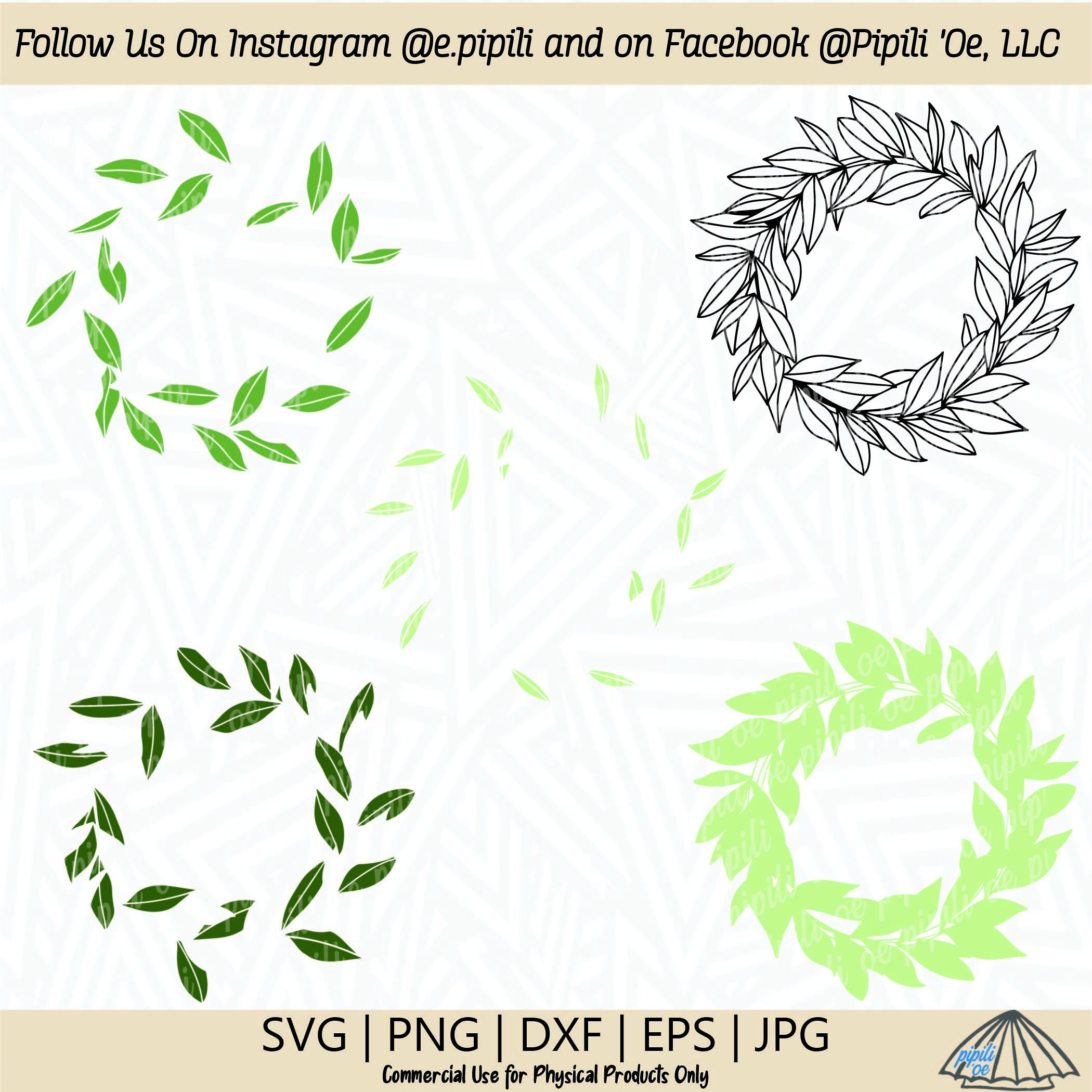 Maile Circle Frame SVG - Maile Wreath SVG - Wreath SVG - Digital ...