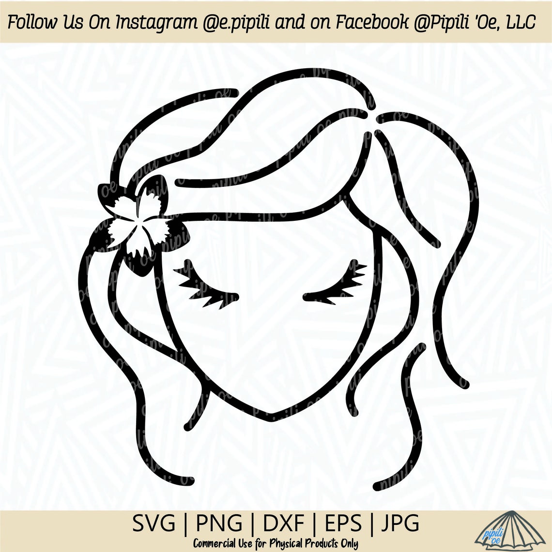 Island Girl Drawing SVG - Hawaii Lady SVG - Digital Download - Local ...