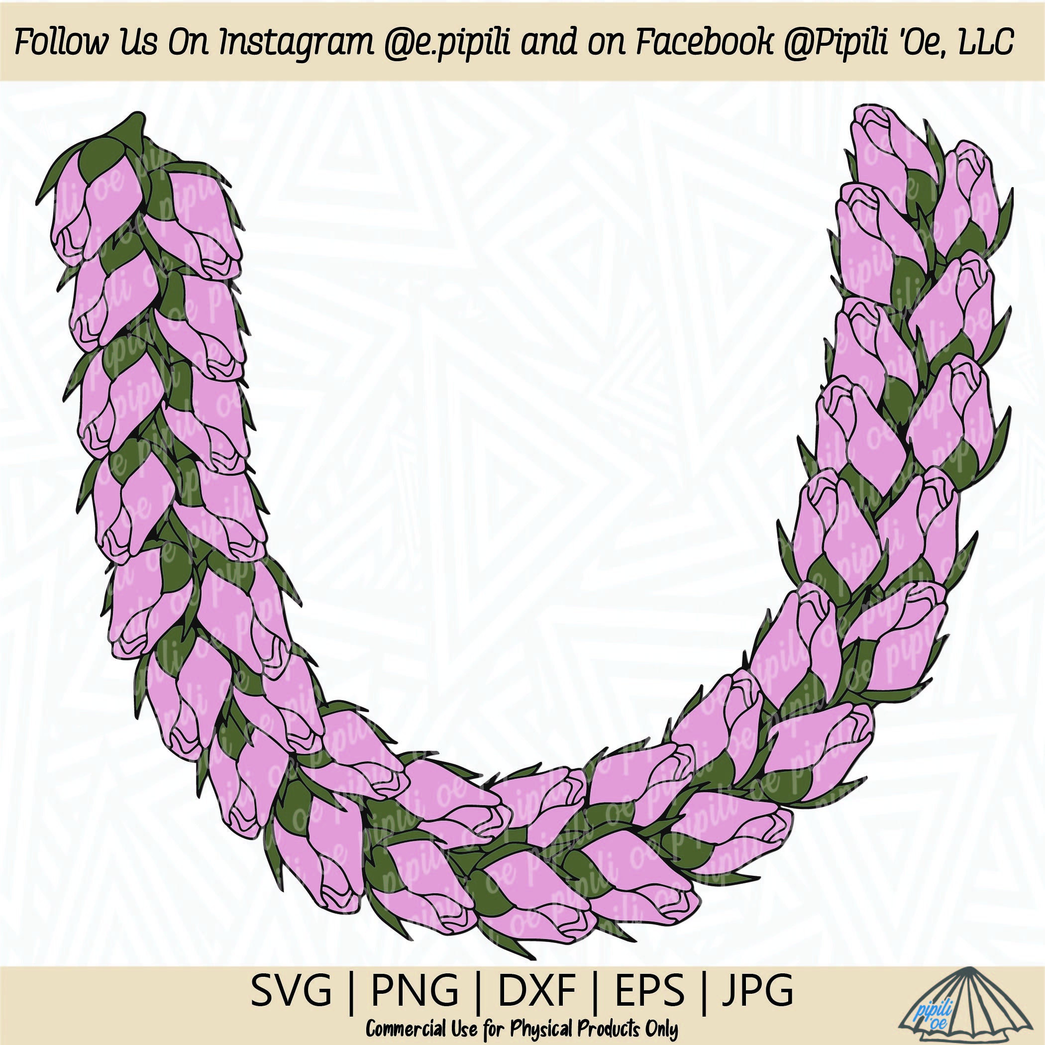 Lokelani - Rose Buds Half Lei SVG - Lokelani Lei SVG - Rose Buds SVG ...