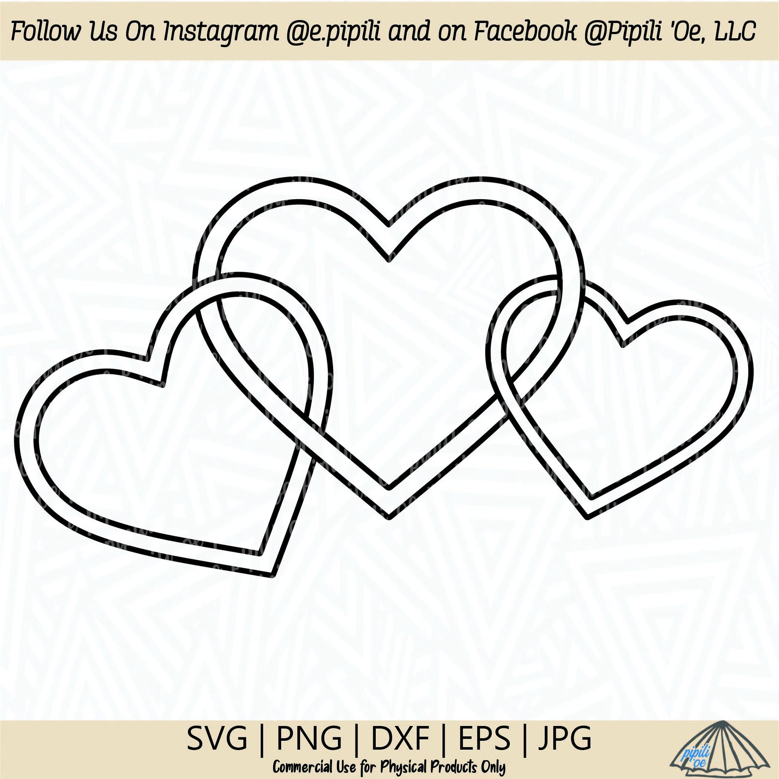 Interlinked Hearts SVG Heart SVG Heart Shape SVG Digital - Etsy