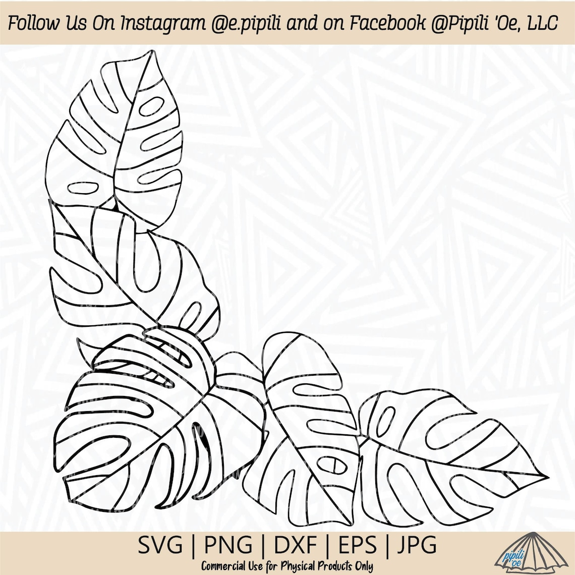 Monstera Leaf Corners SVG Monstera Leaf SVG Tropical Plant - Etsy