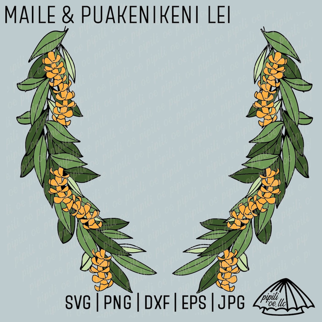 Maile and Puakenikeni Lei SVG - Puakenikeni Lei SVG - Maile SVG ...