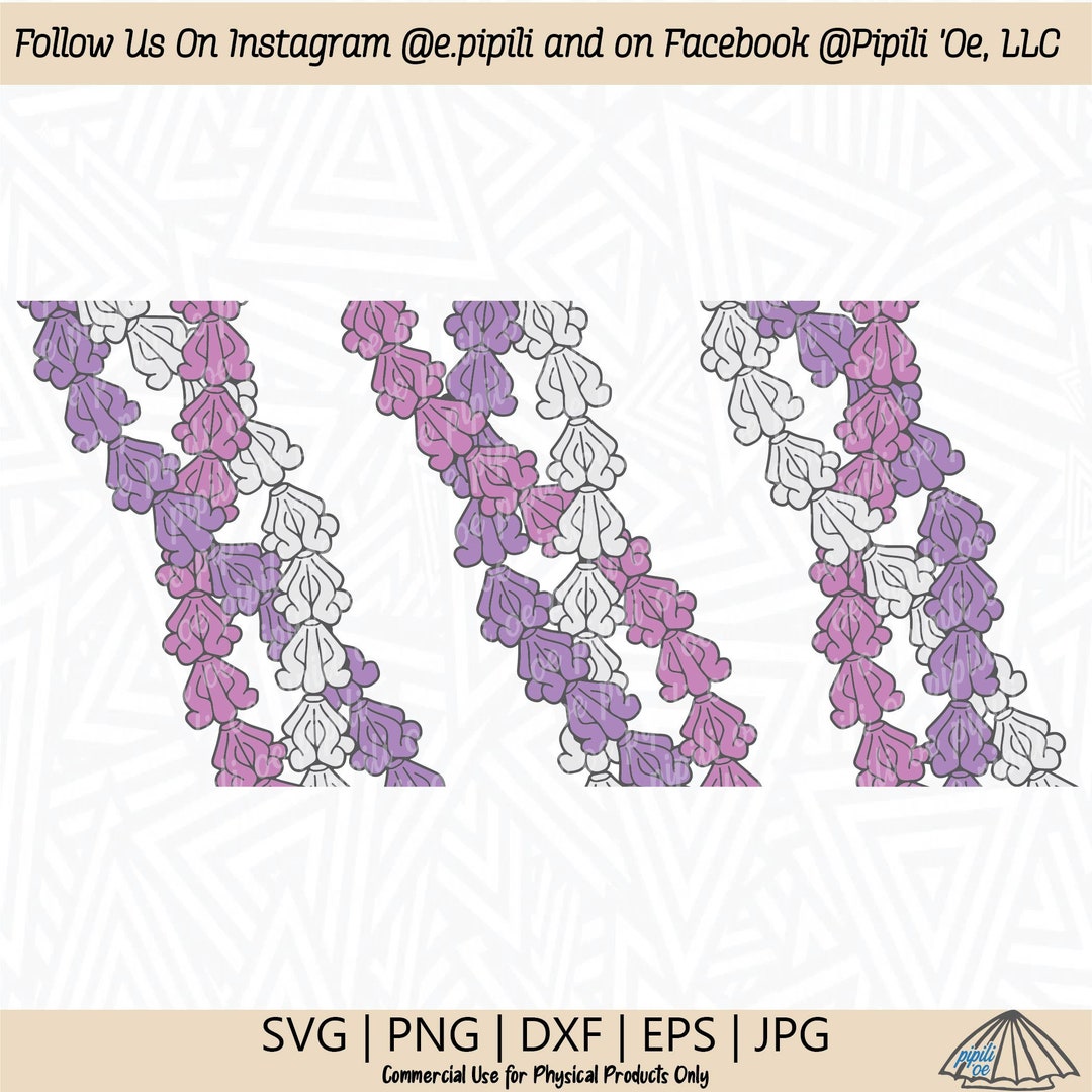 Crown Flower Multi Lei Can Glass SVG Pikake Lei SVG Digital Download ...