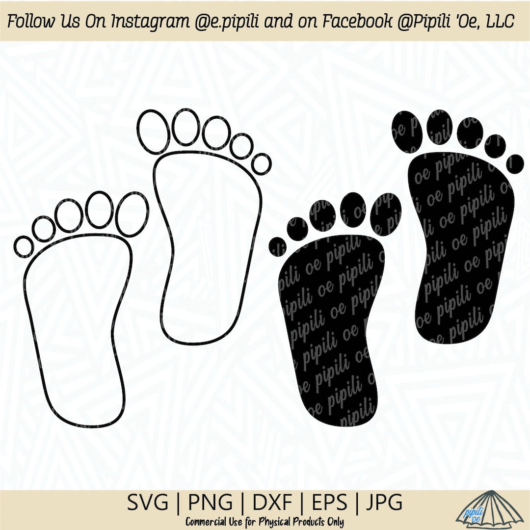 Footprints SVG - Foot Prints SVG - Solid Footprint SVG - Digital ...