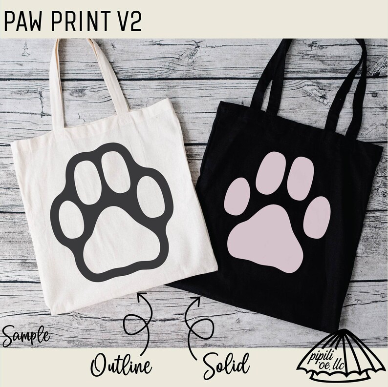 Paw Print V2 SVG - Layered Paw File - Laser Engraving - Paw Print Clip ...