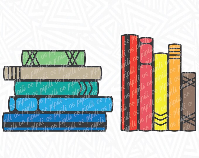 Book Stack Svg Cut Files With Four Different Variations, Cut Files for ...