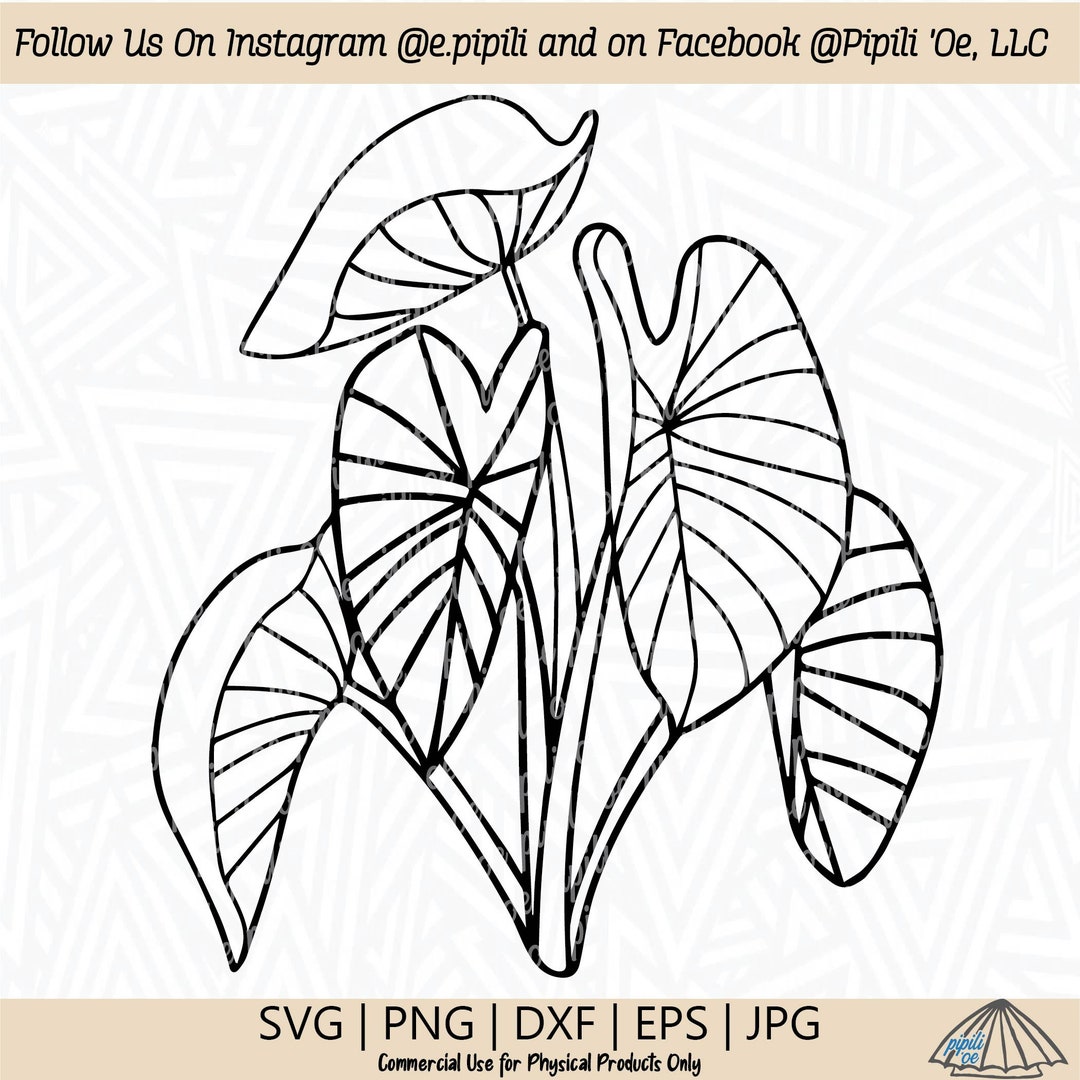 Kalo Bunch SVG - Taro Plant SVG - Hawaii Plant SVG - Digital Download ...