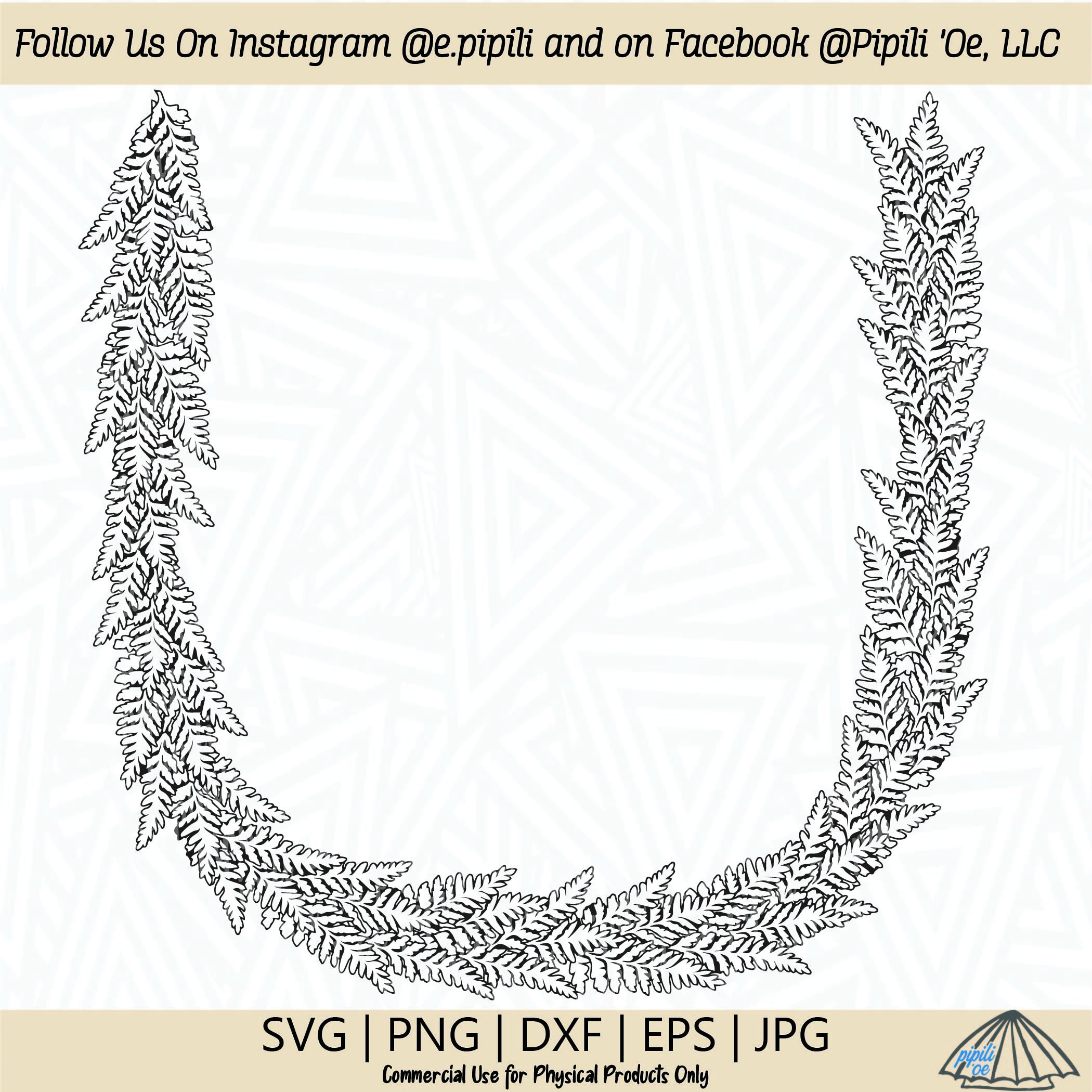 Thin Palapalai Lei Svg Lace Fern SVG Plant SVG Fern SVG - Etsy Ireland