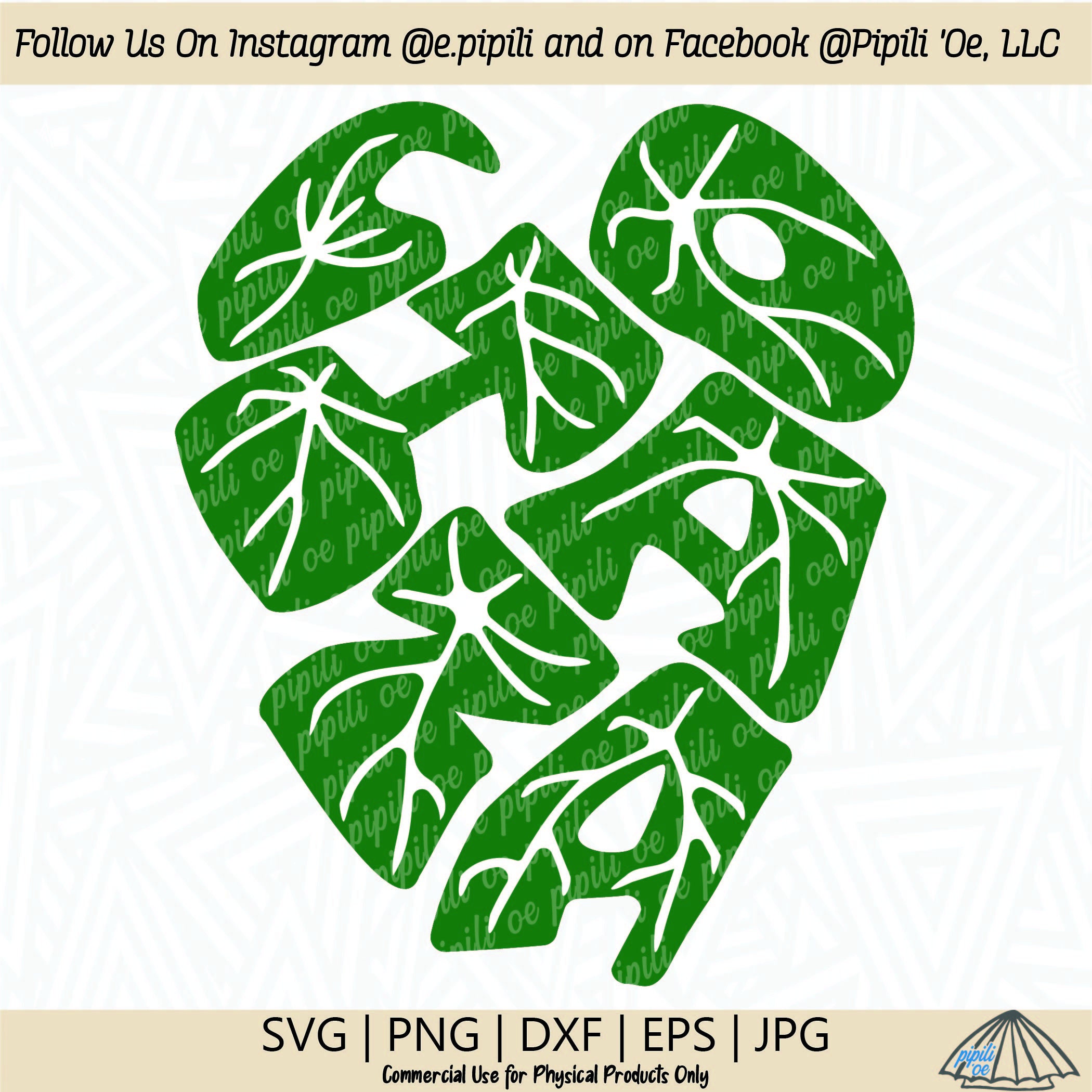 Ohana Kalo Leaf SVG - Ohana SVG - Taro SVG - Digital Download - Hawaii ...