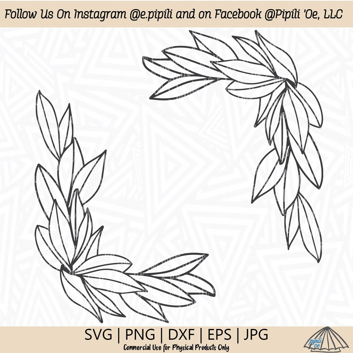 Maile Corners SVG Maile SVG Maile Lei SVG Hawaii Wedding - Etsy