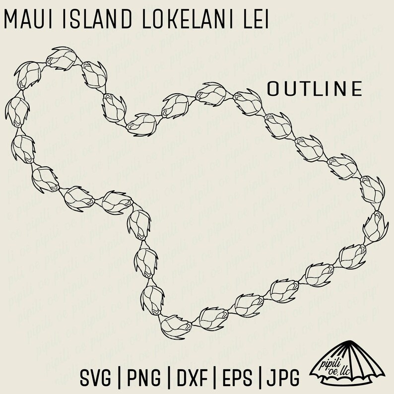 Maui Island Lokelani Lei SVG - Lokelani Lei SVG - Maui Island SVG ...