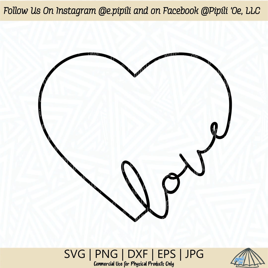 Love Script Heart SVG - Love Heart Frame SVG - Love SVG - Heart Svg ...