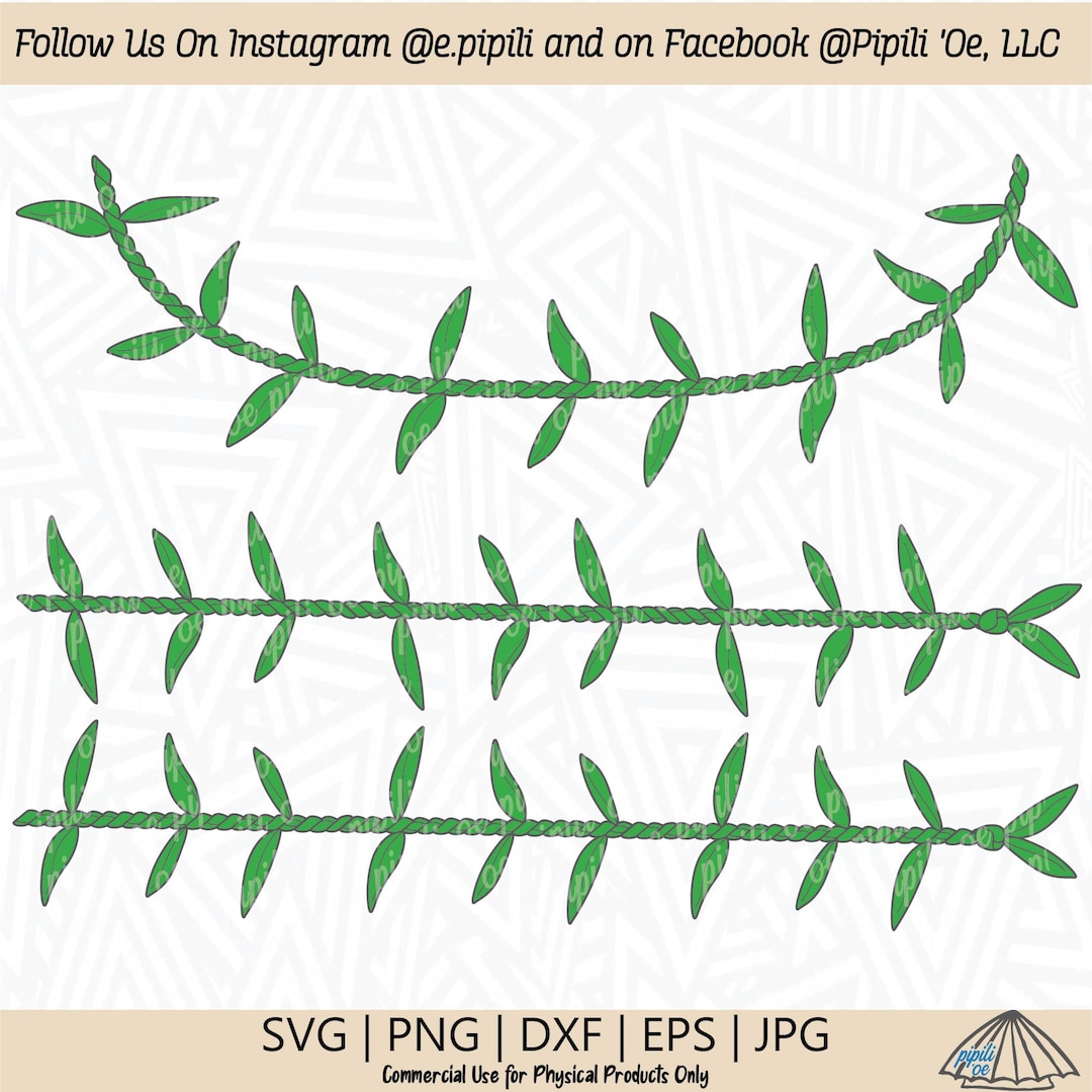 Ti Leaf Lei Front and Back SVG - Ti Leaf Lei SVG - Lāʻī Leis SVG ...