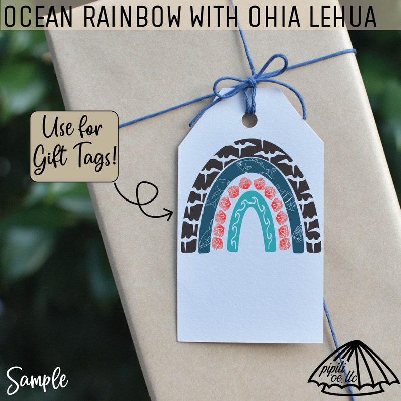 Ocean Rainbow With Ohia Lehua SVG - Anuenue SVG - Lehua Flower SVG ...