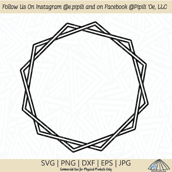 Intertwined Double Hexagon Frame SVG Hexagon Frame PNG | Etsy