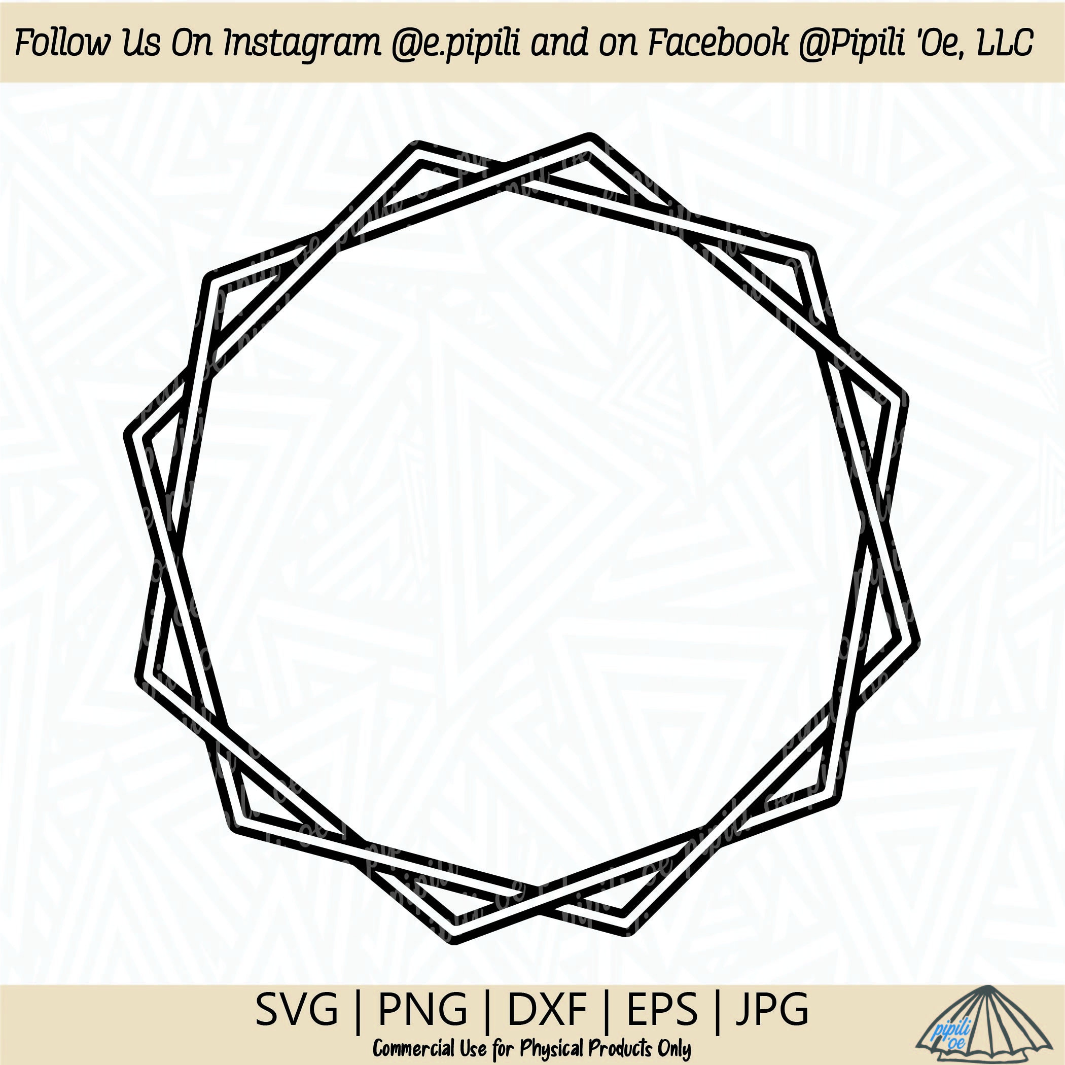 Intertwined Double Hexagon Frame SVG Hexagon Frame PNG | Etsy