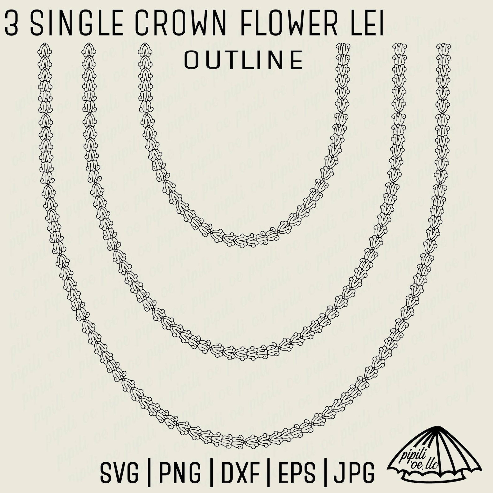 3 Single Crown Flower Lei SVG - Crown Flower SVG - Digital Download ...