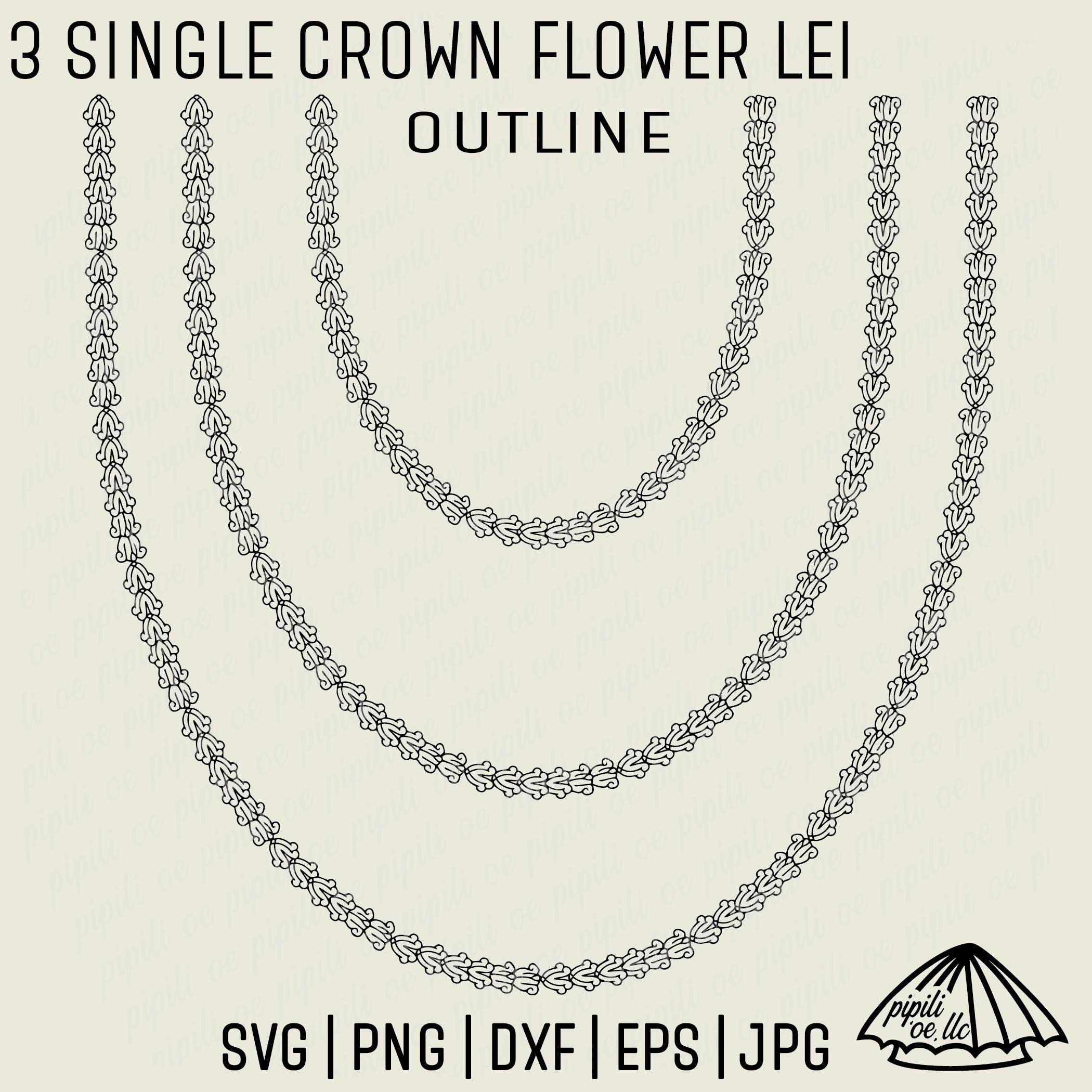 3 Single Crown Flower Lei SVG - Crown Flower SVG - Digital Download ...