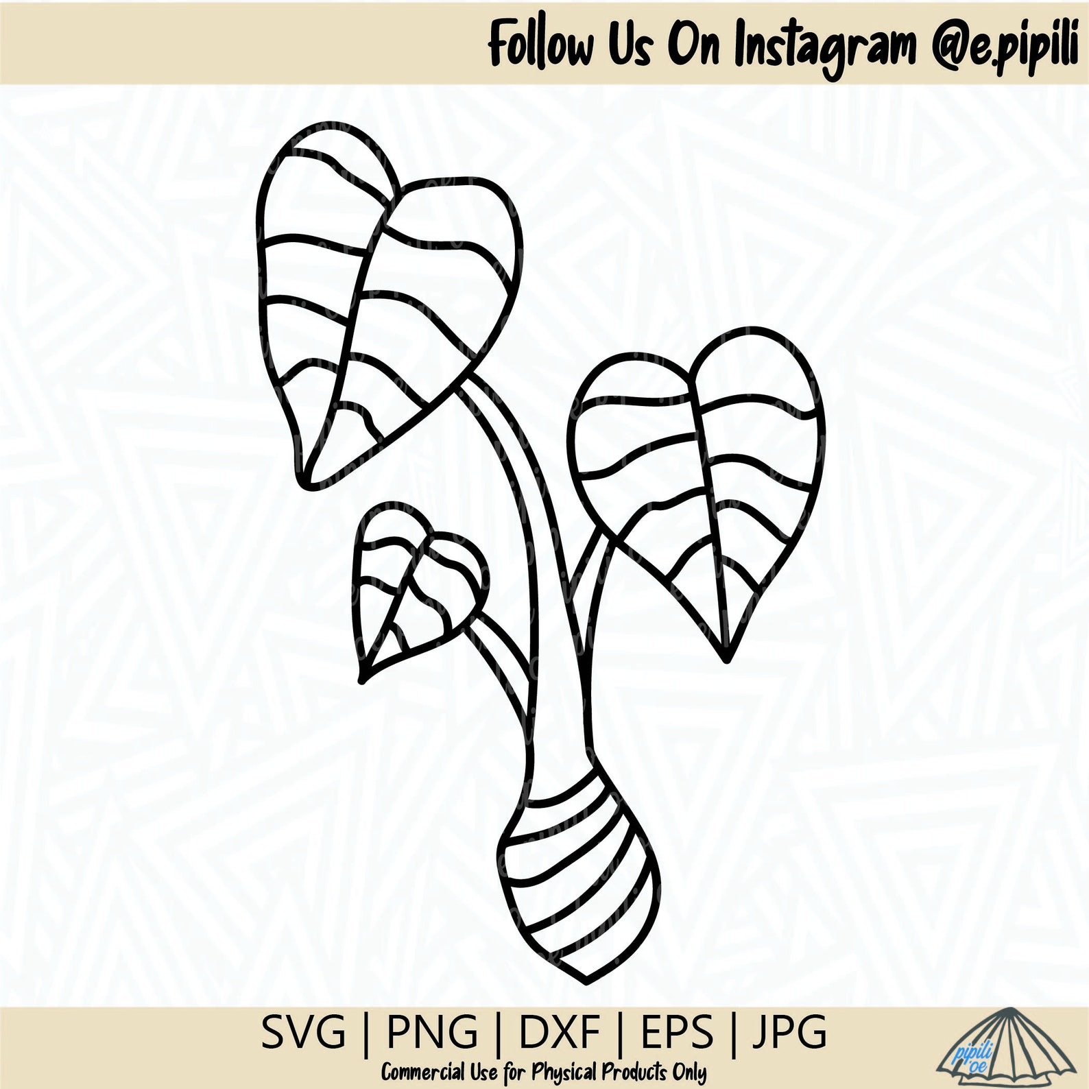 Full Kalo Plant SVG Taro Plant SVG Kalo SVG Taro Svg | Etsy