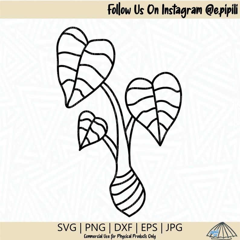 Full Kalo Plant SVG - Taro Plant SVG - Kalo SVG - Taro Svg - Kalo Png ...