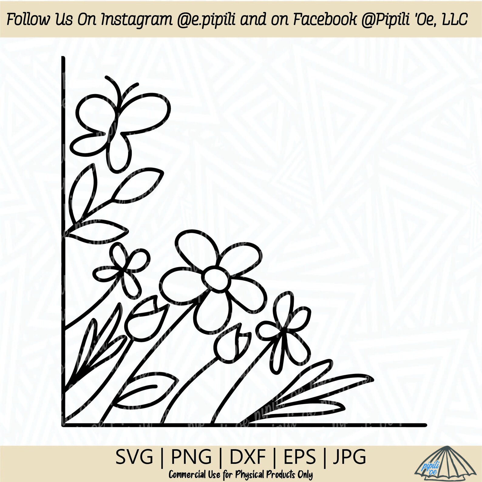 Corner Designs Bundle Floral Corner Design SVG Floral SVG Palm Leaf SVG ...