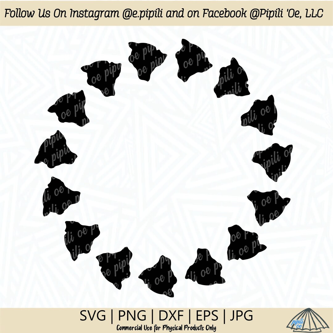 Hawaii Island Circle Frame SVG - Hawaii Island SVG - Digital Download ...