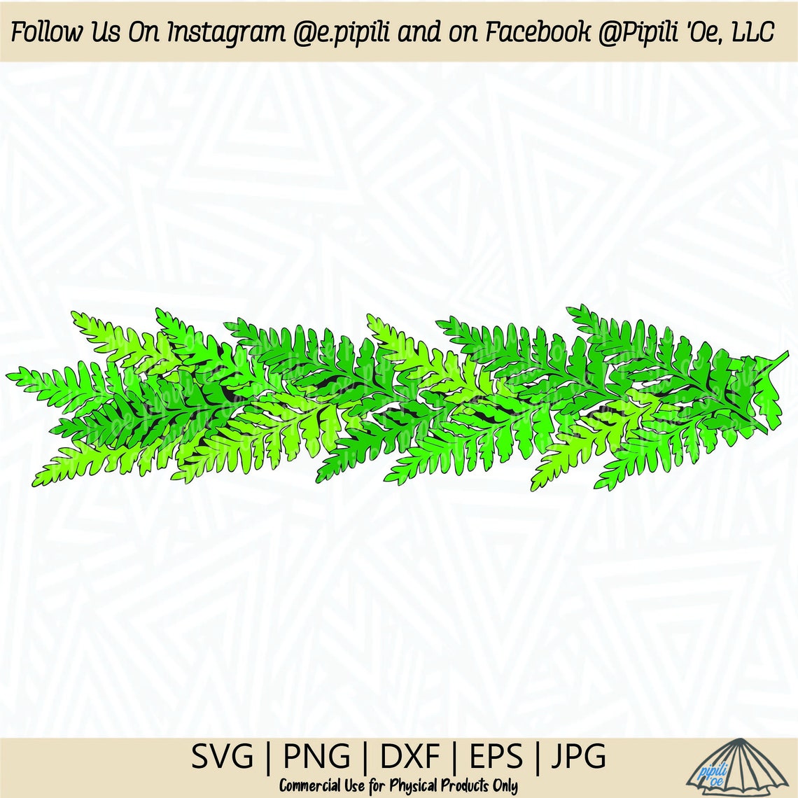 Palapalai Lei Section Svg Lace Fern SVG Plant SVG Fern - Etsy