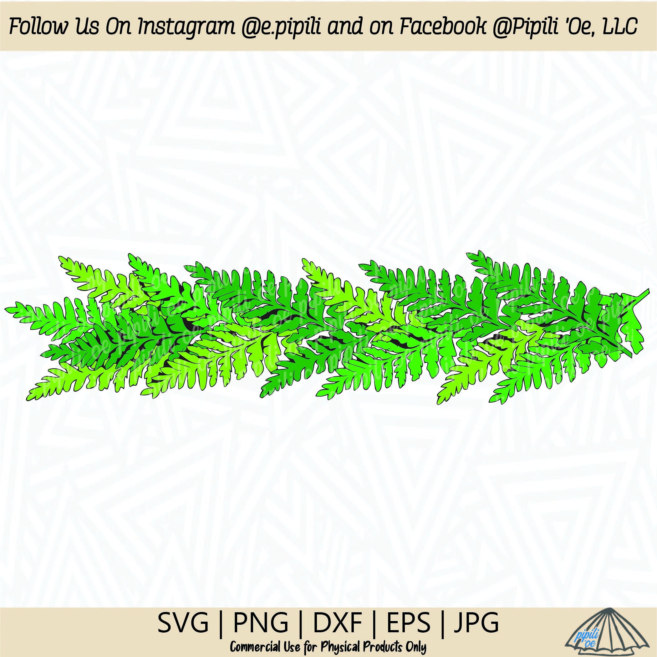 Palapalai Lei Section Svg Lace Fern SVG Plant SVG Fern - Etsy