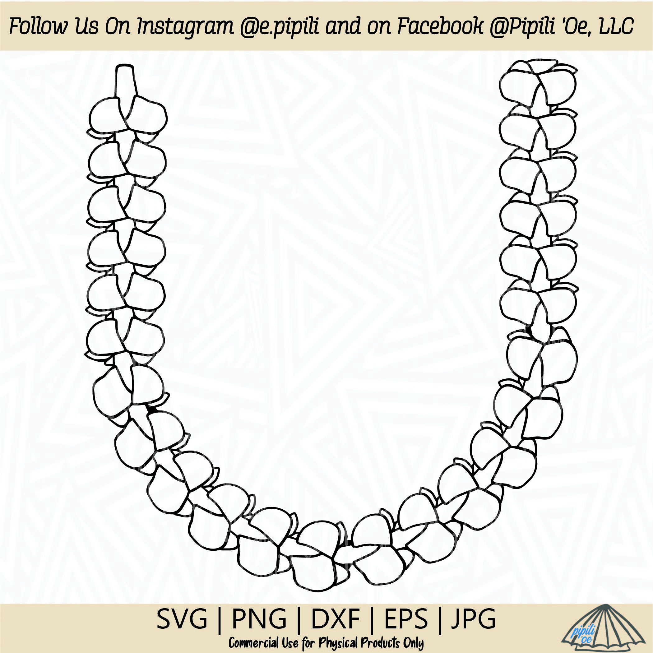 Half Lei Outline Bundle SVG - Puakenikeni Lei SVG - Digital Download ...