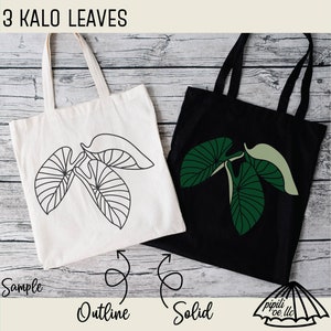 3 Kalo Leaves SVG - Kalo Leaf SVG - Hand Drawn Leaf SVG - Laser ...