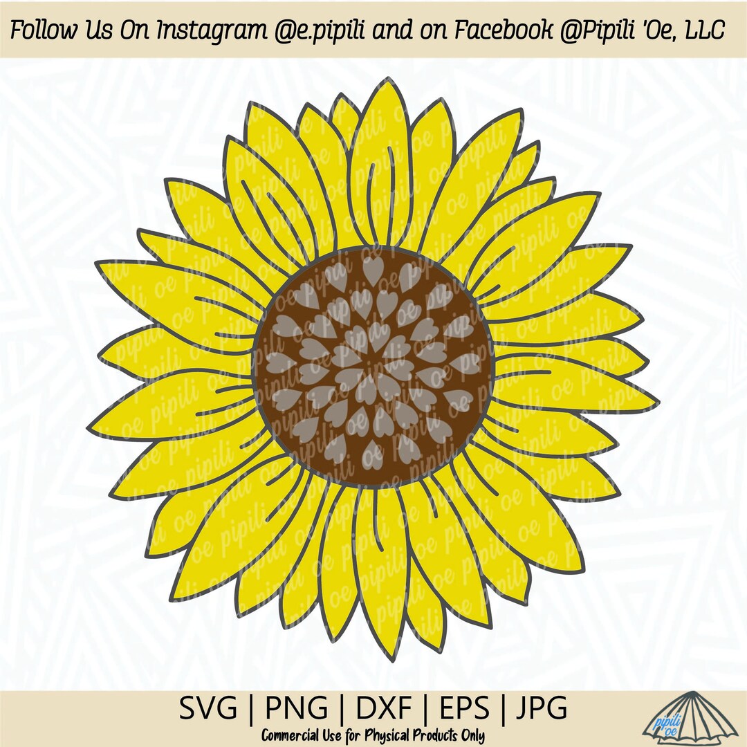 Sunflower Hearts SVG - Flower Hearts SVG - Sunflower SVG - Digital ...