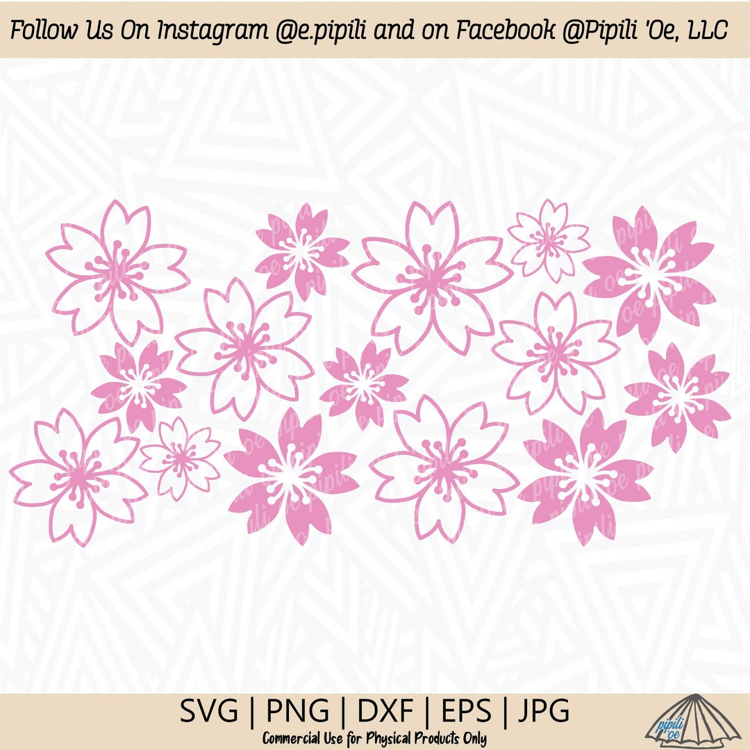 Sakura Flowers Can Glass SVG - Sakura Flower SVG - Digital Download ...