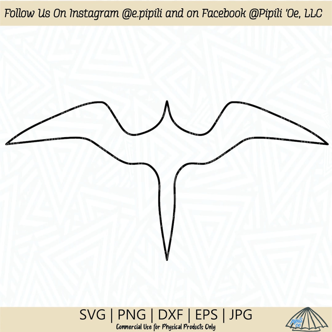Bird Silhouette SVG - Iwa Bird Outline SVG - Hawaii Bird Svg - Great ...